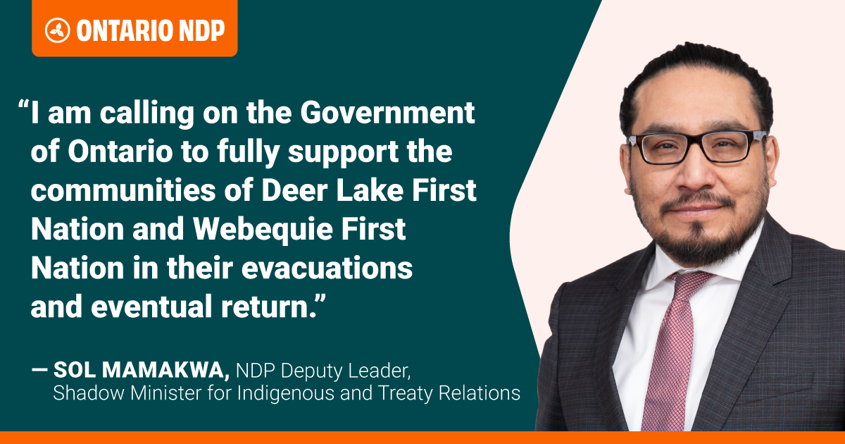 Kiiwetinoong MPP Mamakwa releases statement on forest fires in northern ...